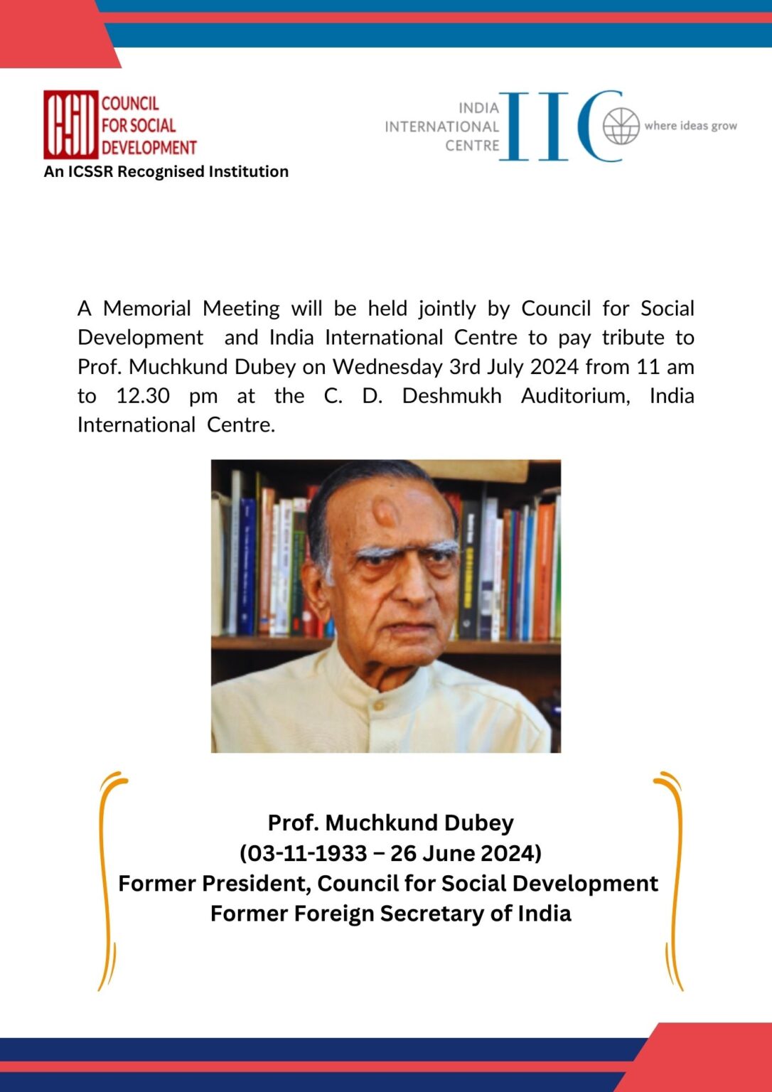 Memorial Meeting - Council for Social Development